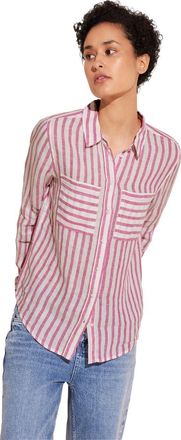 Street One Damen Ls_Striped Shirtcollar Blouse Shirt, Smell of Rose,46
