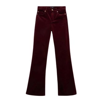 7 For All Mankind Jean Leggy Bootcut en velours - Femme - Jeans - Rouge - Taille: W25