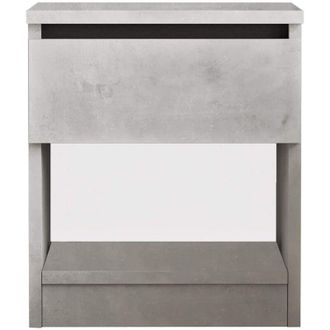 Mobili Rebecca Mobili Rebecca - Table de nuit 1 tiroir Rebecca Mobili Kanuka 46,5x40x35,5 Panneau de particules Gris Pierre Moderne