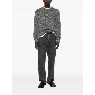 Scaglione Alpaca Blend Marl Knit Sweater - Gray
