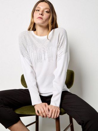 Apricot Strickpullover Strickpullover mit Nietenverzierung