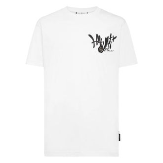 Philipp Plein T-Shirt Rundhals Hawaii - - Tops - Herren - Wei&szlig; - 2XL