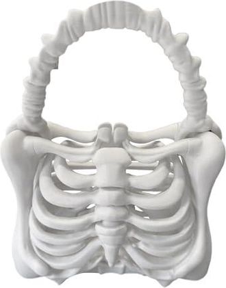 Generic Sacs &agrave; main en forme de t&ecirc;te de mort pour femme avec motif cage c&ocirc;tel&eacute;e - Portefeuille gothique punk rock pour bouteille de voyage, sortie, maquillage