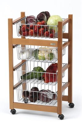 Arredamenti Italia ARREDAMENTIITALIA Arredamenti Italia K&uuml;chenwagen Ginger, Holz - 4 K&ouml;rbe - Farbe: Kirsche Holz AR-It il Cuore del Legno