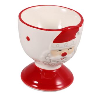 Cabilock Keramik Eierbecher Santa Claus Weihnachts-eierhalter Dekorativer Desktop Eierst&auml;nder F&uuml;r Gekochte Eier Aus Sicherem Keramikmaterial Minimalistisches D