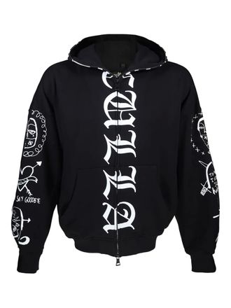 Haculla hoodie zippé à imprimé graphique - Noir