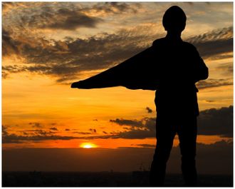 Wallario Poster - Schatten eines Helden in Premiumqualit&auml;t, Gr&ouml;&szlig;e: 40 x 50 cm