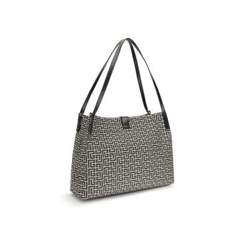 Balmain Womens Black Cotton Shoulder Bag
