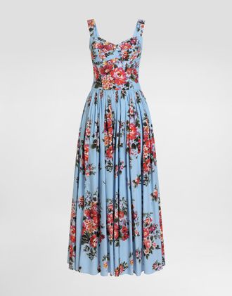 Dolce & Gabbana Flower Bouquet-print Dress - Frau Kleider Mehrfarbig 46