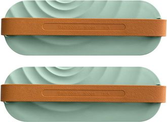 BESPORTBLE 2 St&uuml;ck Wandmontierter Schuhregal mit Abtropffl&auml;che f&uuml;r Hausschuhe Platzsparender Schuhorganizer aus Robustem Material Gr&uuml;ner Wandhalter f&uuml;r Badezimme