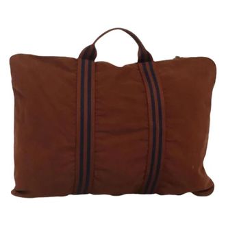 Herm&egrave;s Pre-owned Vintage Canvas Weekend Bag - - Pre-owned - Damen - Braun - ONE SIZE