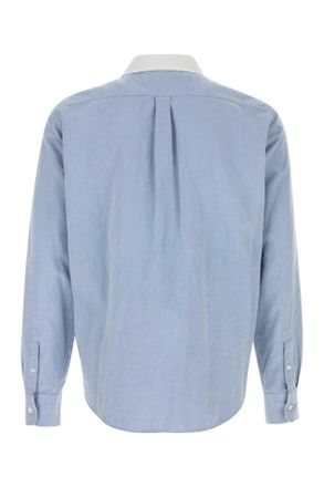 Prada Mens Oxford Cotton Shirt Blue