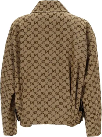 Gucci GG Textured Cotton Bomber Jacket - Beige