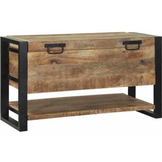 vidaXL Bo&icirc;te de Rangement avec stockage Marron Bois de manguier massif Vidaxl