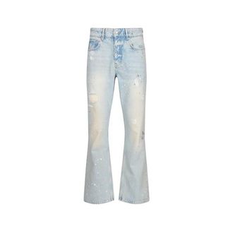 Represent Jean bootcut d&eacute;chir&eacute; effet t&acirc;ches de peinture en coton