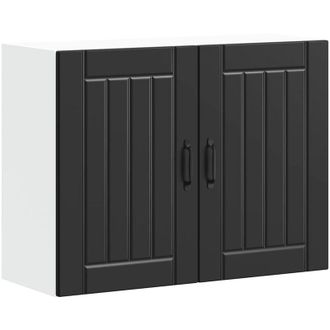 vidaXL Vidaxl - Armoire murale de cuisine Lucca noir bois ding&eacute;nierie
