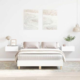 vidaXL Cadre de lit sans matelas blanc 140x190 cm bois ding&eacute;nierie Vidaxl