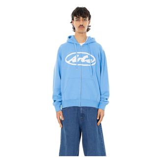 Arte Homme, Sweatshirts et sweats &agrave; capuche, Bleu, Taille: 2XL Circle Logo Zip Sweat &agrave; capuche