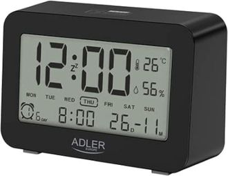 Adler Europe ADLER Batteriebetriebener Wecker, 3 Weckzeiten, beleuchtetes Display