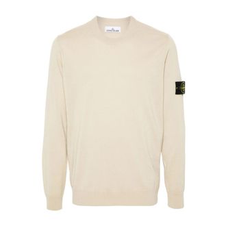 Stone Island Feinstrickpullover mit Kompass-Patch - - Knitwear - Herren - Beige - XL