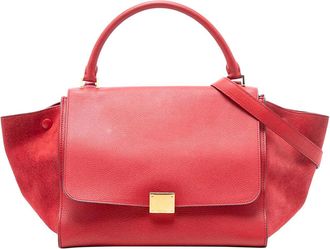 Celine Hobo Bags - Medium Leather Trapeze Satchel - Gr. unisize - in Rot - f&uuml;r Damen