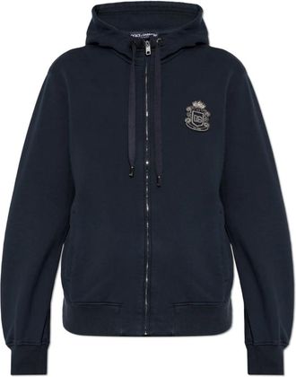 Dolce & Gabbana Homme, Sweatshirts et sweats &agrave; capuche, Bleu, Taille: M SweaT-shirt avec &Eacute;cusson