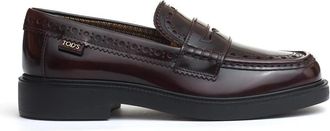 Tod's Burgundy Leather Moccasin - Gr. 37 (EU) - in Weiß
