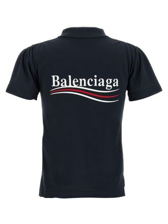 Balenciaga Womens Blue Cotton Polo Shirt