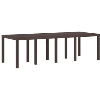 vidaXL Vidaxl - Table de Jardin Marron 250 x 100 x 73 cm polyrotin