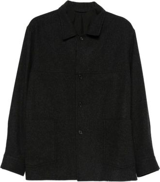 Kaptain Sunshine Kaptain Sunshine, Homme, Vestes, Gris, Taille: M Veste chemise en cachemire