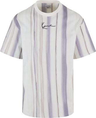 Karl Kani Herren KM221-045-1 KK Small Signature Tie Dye Stripe Tee Cream/Blue, XS
