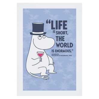 Moomin Poster mit Zitat Life Is Short The Exploits Of Moominpappa, A4, Vatertags-Wandkunst