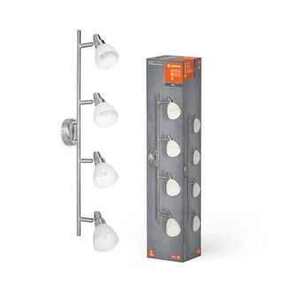 Ledvance LED Projecteur, projecteur de haute qualité à 4 lampes en aluminium, adapté aux murs et plafonds intérieurs, lampes G9 remplaçables 2W incluses, blanc