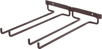 NUOBESTY Weinglashalter Wandmontage Doppelte Reihen Stabiles Eisenrahmen Regal Umgedrehter Weinglas Halter Platzsparend f&uuml;r K&uuml;che Bar Restaurant Elegantes Bron