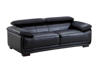 Vente-Unique Sofas mit 3 Sitzpl&Ntilde;tzen, Leder, Schwarz