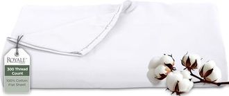 Royale Linens Bettlaken aus 100% langstapeliger, gek&auml;mmter Baumwolle, Fadenzahl 300, ultraweich, Oberlaken, Doppelbettlaken separat erh&auml;ltlich, atmungsaktiv, k&uuml;hles