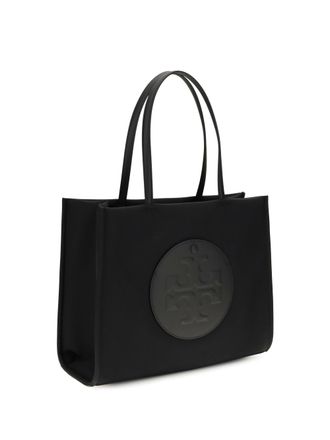 Tory Burch Womens Ella Small Tote Black Polyamide Handbags Hand Bags