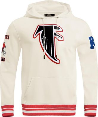 Pro Standard Mens NFL Atlanta Falcons Retro Classics Pull Over Hoodie Eggshell/Red M