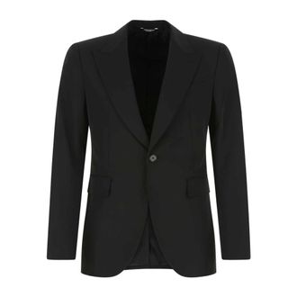 Dolce & Gabbana Homme, Costumes, Noir, Taille: XL Blazer noir en polyester extensible