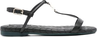 Patrizia Pepe sandales en cuir - Noir