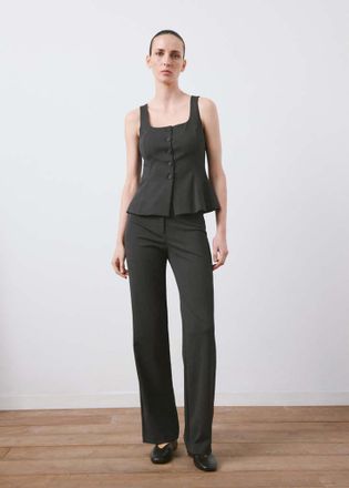 Mango Gilet p&eacute;plum &agrave; boutons gris - Femme - XS - MANGO