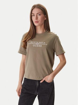 Guess T-Shirt GUESS x NORTH SAILS W6GI03 K2657 Gr&uuml;n Relaxed Fit