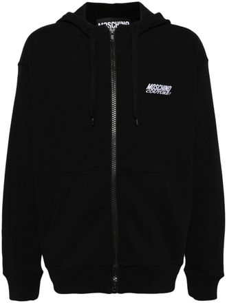 Moschino hoodie &agrave; logo brod&eacute; - Noir