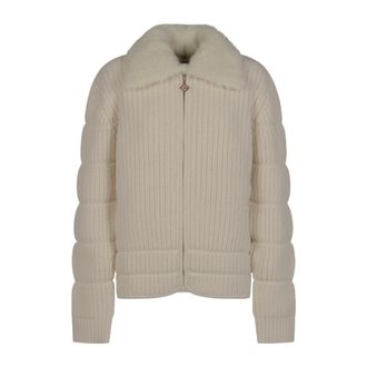 Casablanca Femme, Pulls, Blanc, Taille: 40 FR Veste Rembourr&eacute;e C&ocirc;tel&eacute;e