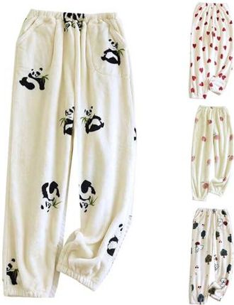Generic Pantalon de pyjama imprim&eacute; mignon, pantalon de pyjama en flanelle pour femme, pantalon de pyjama chaud pour lhiver, coupe ample, pantalon de pyjama d&eacute;