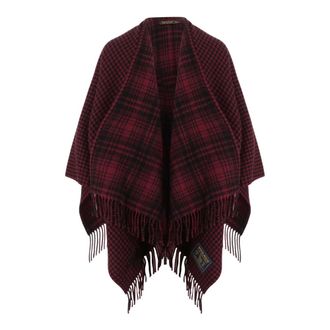 Woolrich Cape en laine &agrave; carreaux - Femme - Vestes - Rouge - Taille: ONE Size