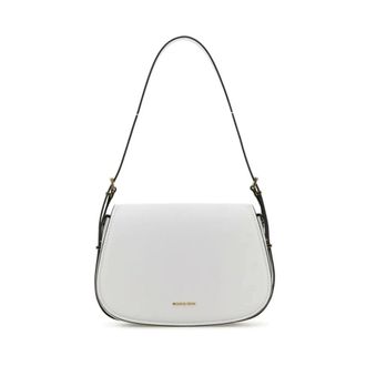 Michael Kors Leder Schultertasche Lydia Klappe - - Bags - Damen - Wei&szlig; - ONE SIZE