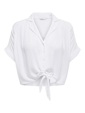 Only Damen Onlpaula Life S/S Tie Shirt WVN Noos, Wei&szlig;, XL