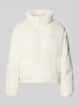 Review Steppjacke mit Stehkragen und Label-Stitching