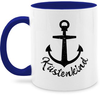 Shirtracer Tasse Tassen 325ml - Statement - K&uuml;stenkind mit Anker - schwarz - 325 ml - Dunkelblau - maritim kaffetassen spr&uuml;che statements maritime kaffeetasse st